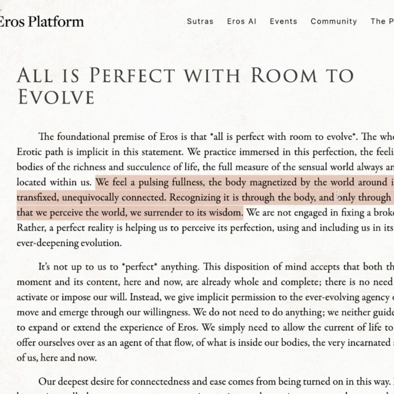 Eros Sutras – Eros Platform